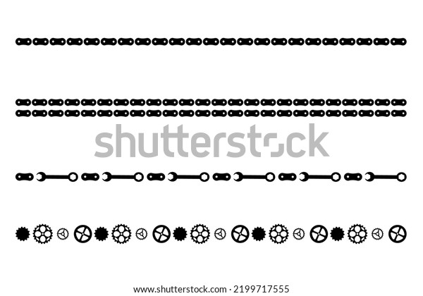 Borders Dividers Made Bicycle Chain Tools Stock Vector (Royalty Free ...