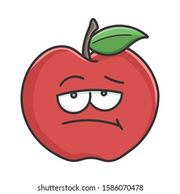 Sad Red Apple Cartoon Apple Isolated Stock Vector (Royalty Free) 1586070523