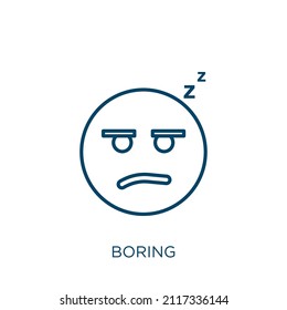 Boring Icon Thin Linear Boring Outline Stock Vector (Royalty Free ...