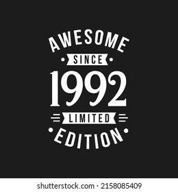 Born 1992 Awesome Since Retro Birthday Stock Vector (Royalty Free ...