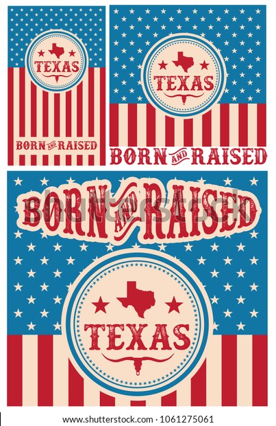 Born Raised Texas Collection Vector Eps Stock Vector (Royalty Free ...