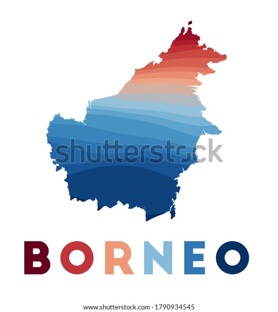 Borneo Map Map Island Beautiful Geometric Stock Vector (Royalty Free ...