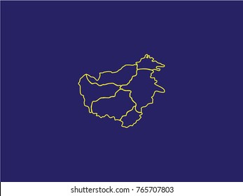 Borneo Map Vector Malaysia Indonesia Brunei: Stock-Vektorgrafik ...
