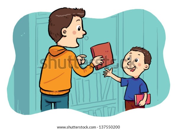 Borrowing Book Boy Borrowing Book Public Stock Vector (Royalty Free ... Borrowing Book Boy Borrowing Book Public Stock Vector (Royalty Free ...