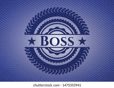 Boss Badge Denim Background Vector Illustration Stock Vector (Royalty ...