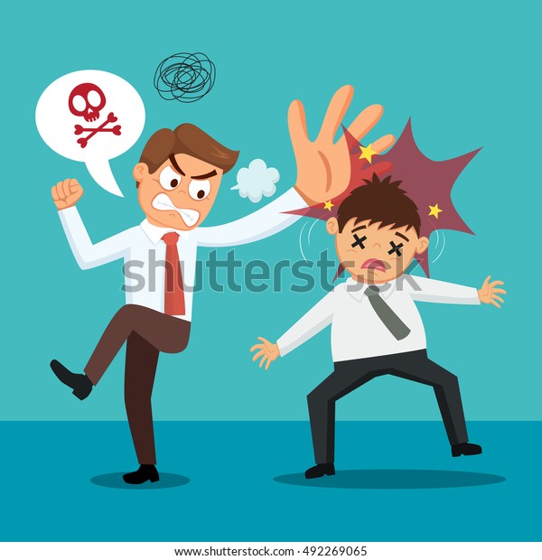 Boss Big Hand Slap On Employee Stock Vector (Royalty Free) 492269065