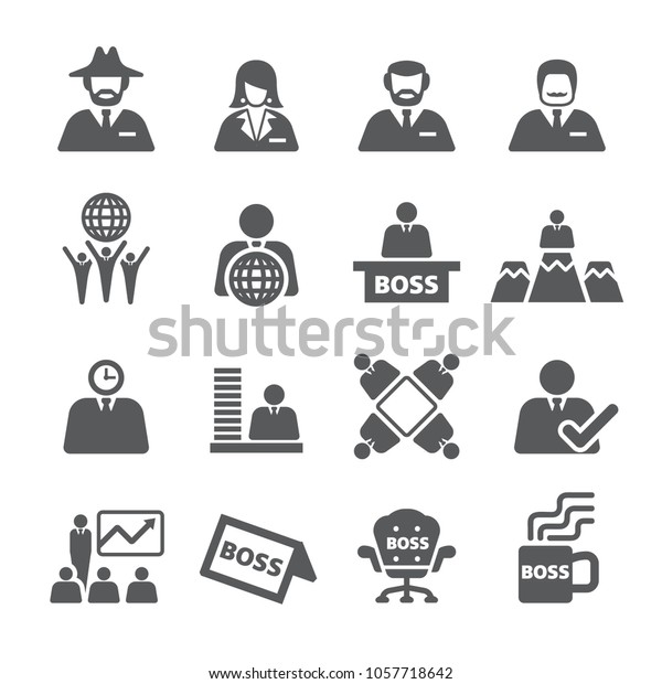 Boss Icon Set Stock Vector (Royalty Free) 1057718642 | Shutterstock