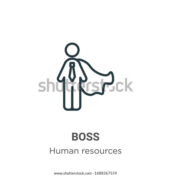 Boss Outline Vector Icon Thin Line Stock Vector (Royalty Free ...