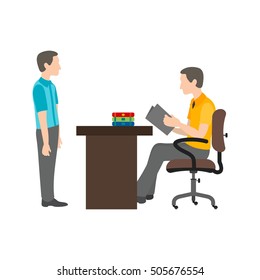 Boss Reading Document Stock Vector (Royalty Free) 505676554 | Shutterstock