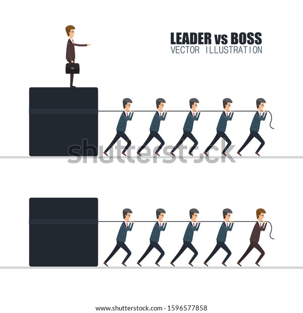 Boss Vs Leader Concept Vector Illustration Stock Vector (Royalty Free ...