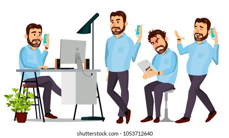 Boss Working Character Vector Working Male Stock Vector (Royalty Free ...