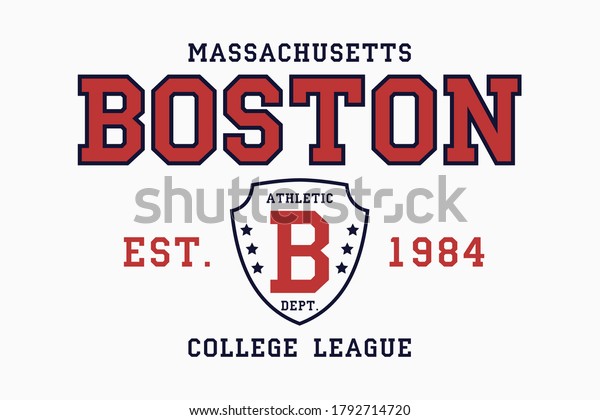 Boston Massachusetts Slogan Typography Graphics Tshirt Stock Vector ...