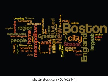 Boston Word Clouds Concept On Black Stock Vector (Royalty Free ...