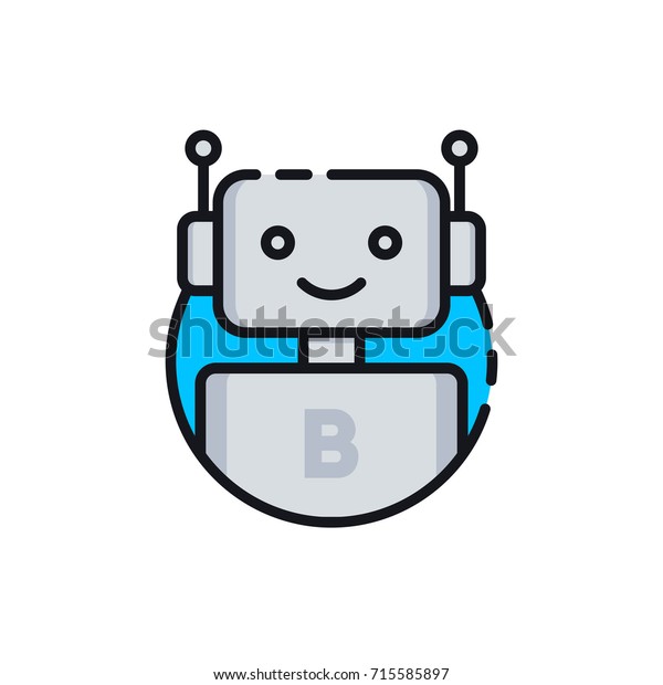 Bot Icon Chatbot Icon Cute Smiling Stock Vector (Royalty Free) 715585897