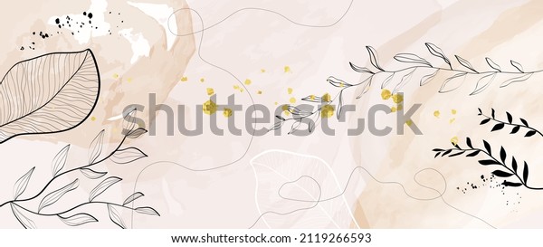 Botanical Abstract Vector Line Art Pattern Stock Vector (Royalty Free ...