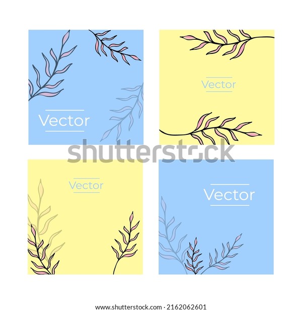 Botanical Aesthetic Branch Sketch Vector Set Stock Vector (Royalty Free ...