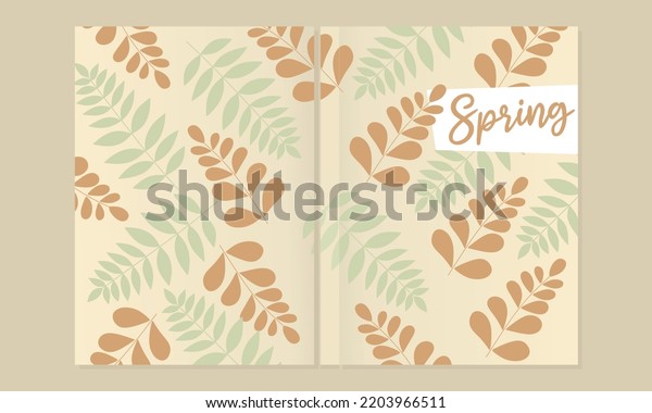 Botanical Book Cover Design Template A4 Stock Vector (Royalty Free ...