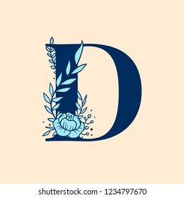 Botanical Capital Letter D Vector Stock Vector (Royalty Free ...