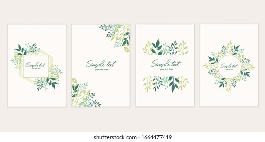 Botanical Card Template Invitation Cards Stock Vector (Royalty Free ...