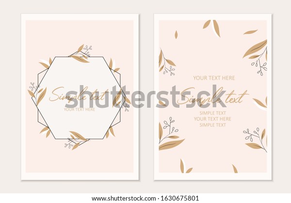 Botanical Card Template Invitation Cards Stock Vector (Royalty Free ...