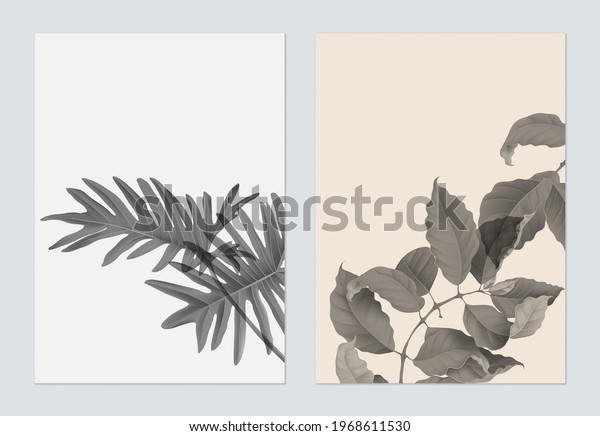 Botany Poster Template Design Various Monochrome Stock Vector (Royalty ...
