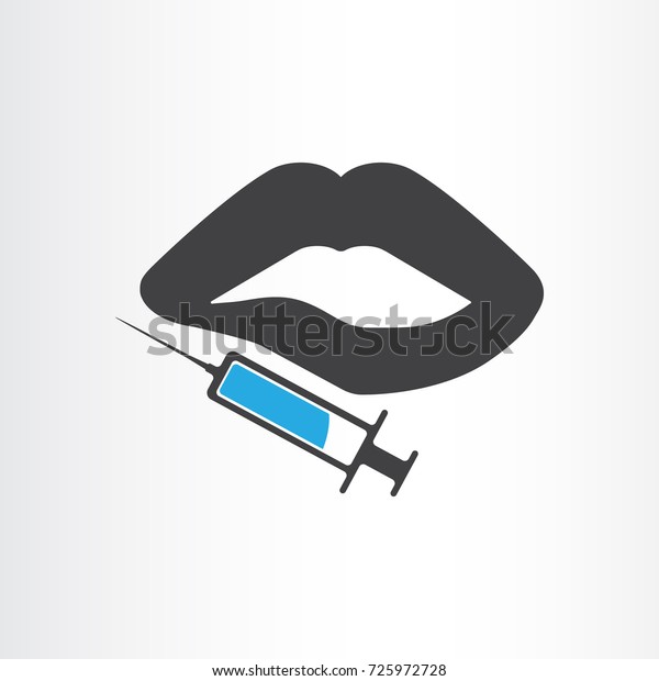 Botox Icon Big Lips Medicine Injection Stock Vector (Royalty Free ...