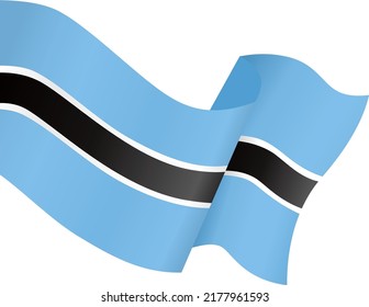 Botswana Flag Flying On White Background Stock Vector (Royalty Free ...