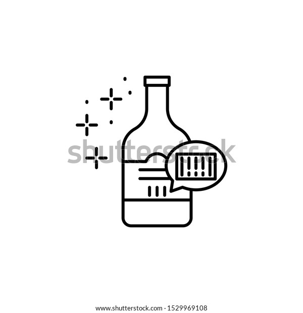 Bottle Barcode Icon Element Qr Code Stock Vector (Royalty Free ...