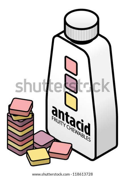 Bottle Colourful Fruit Flavoured Chewable Tablets: vector de stock ...