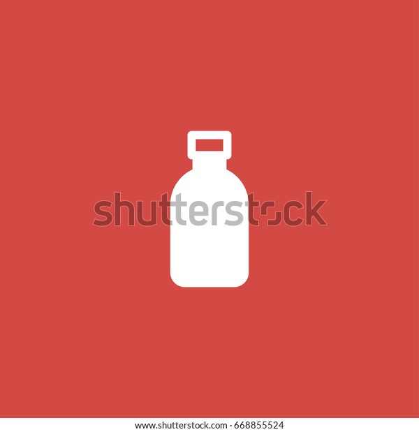 Bottle Icon Sign Design Red Background Stock Vector (Royalty Free ...