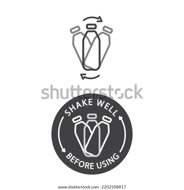 Bottle Label Sticker Shake Well Before Stock Vector (Royalty Free ...