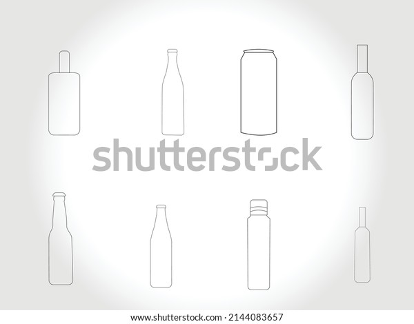 Bottle Line Art Icon Vector Free Stock Vector (Royalty Free) 2144083657 ...