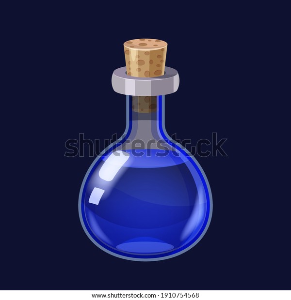 Bottle Liquid Blue Potion Magic Elixir Stock Vector (Royalty Free ...