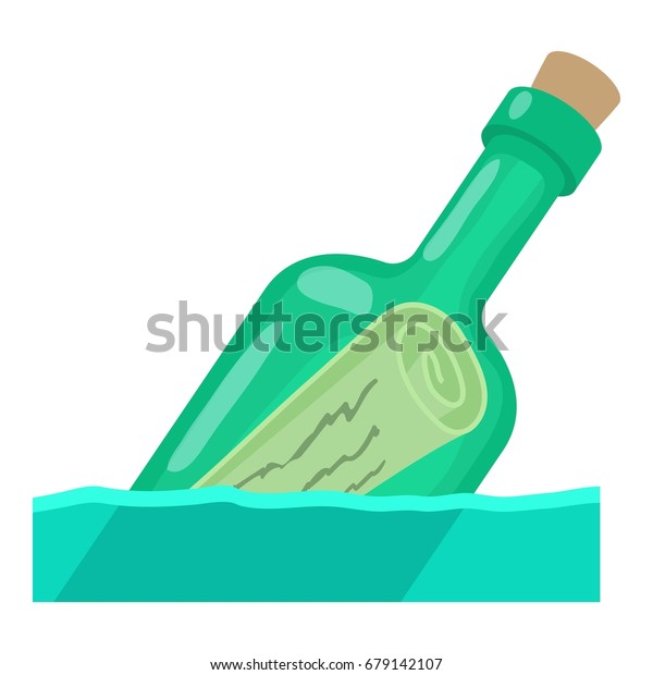 Bottle Message Icon Cartoon Illustration Bottle Stock Vector (Royalty ...