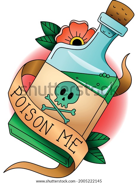 Bottle Poison Old School Stock Vector (Royalty Free) 2005222145 ...