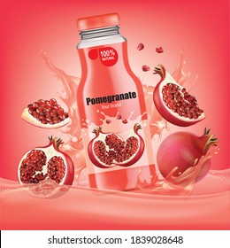 Pomegranate Juice Ads Realistic Fruit Red Stock Vector (Royalty Free ...