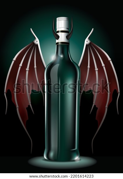 Bottle Red Wine Demon Costume On Stock Vector (Royalty Free) 2201614223 ...