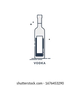 Bottle Vodka Line Art Great Design Stock Vector (Royalty Free ...