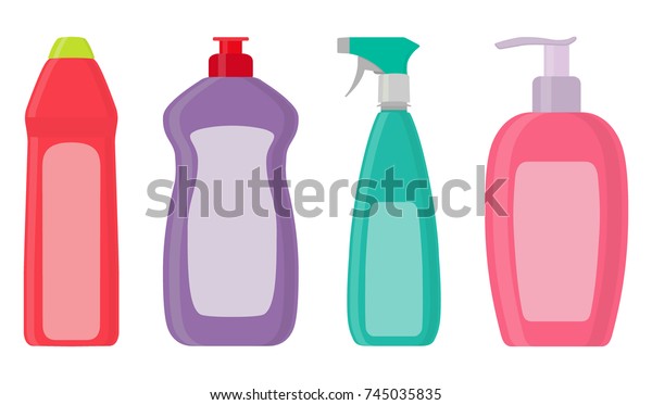 Bottles Detergent Washing Powder Detergent Powder Stock Vector (Royalty ...