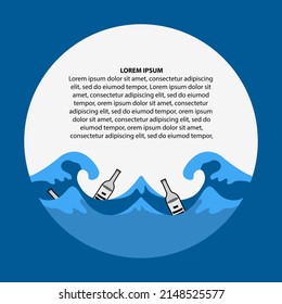 Bottles Letters Ocean Concept Ancient Communication Stock Vector ...