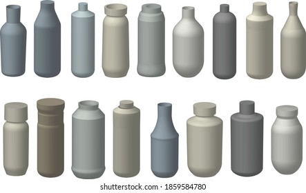Bottles Various Shapes Sizes Stock Vector (Royalty Free) 1859584780 ...