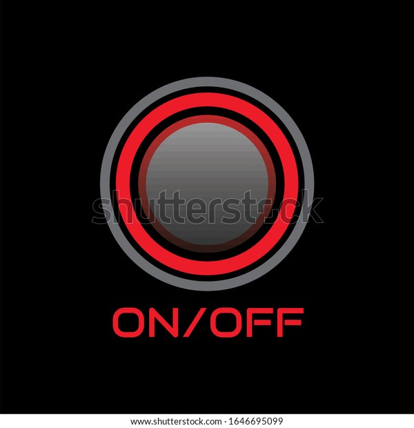 Bottom On Off Icon Black Background Stock Vector (Royalty Free ...