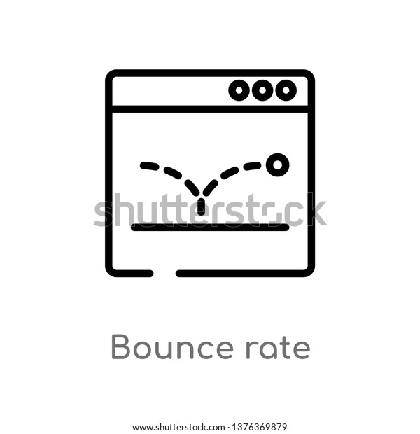 Bounce Rate Vector Line Icon Simple Stock Vector (Royalty Free) 1376369879