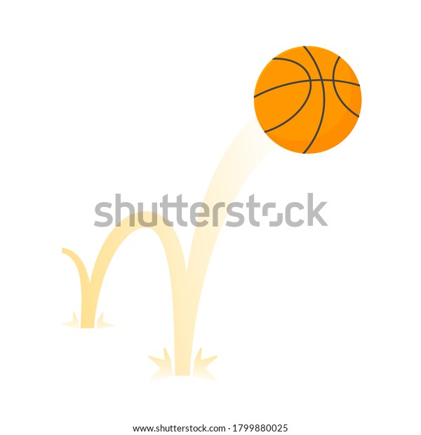 Bouncing Basketball Game Ball Flat Style Stock Vector (Royalty Free ...
