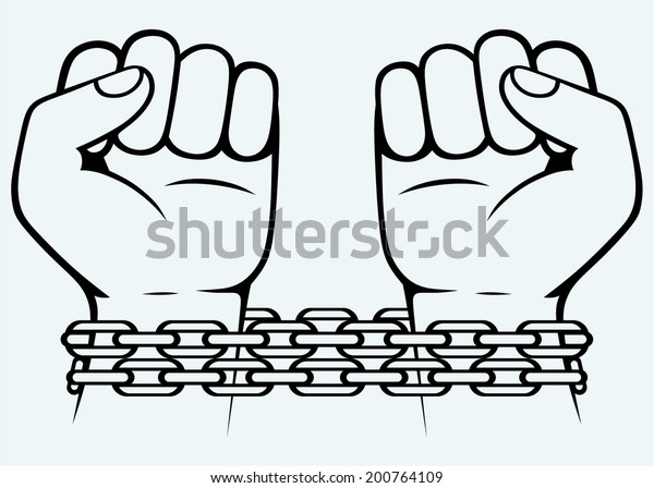 Bound Human Hand Image Isolated On Stock Vector (Royalty Free ...
