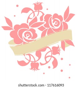 Bouquet Rose Banner Stock Vector (Royalty Free) 117616093