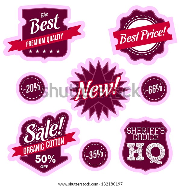 Boutique Labels Tags Stock Vector (Royalty Free) 132180197 | Shutterstock