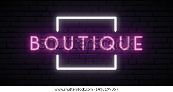 Boutique Neon Sign Vector Light Banner Stock Vector (Royalty Free ...