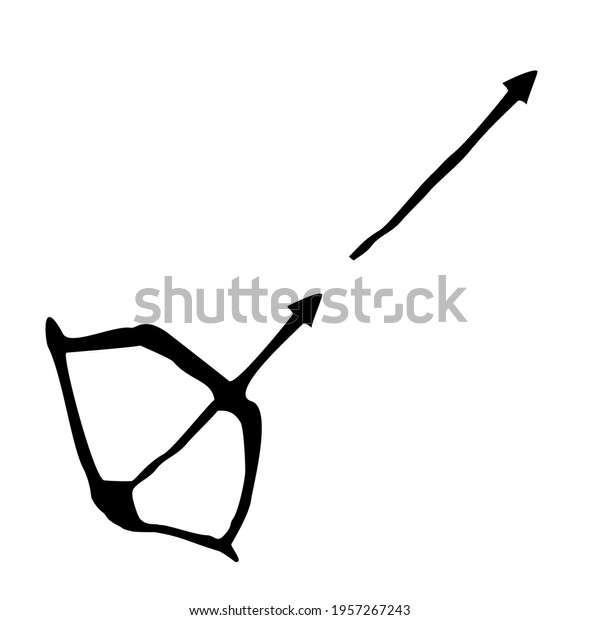 Bow Arrows Ancient Man Drawings Primitive Stock Vector (Royalty Free ...
