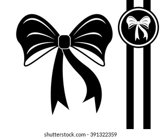 Bow Black White Vector Icon Stock Vector (Royalty Free) 391322359 ...